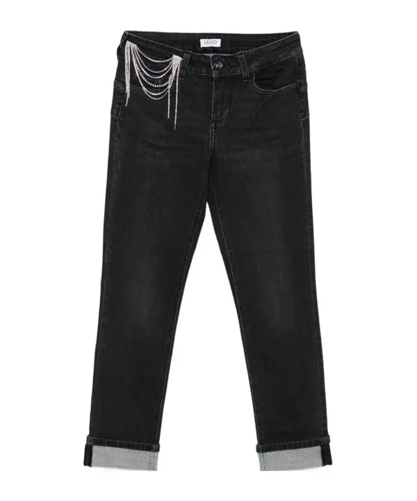 Liu Jo Embellished Skinny Fit Jeans - Black
