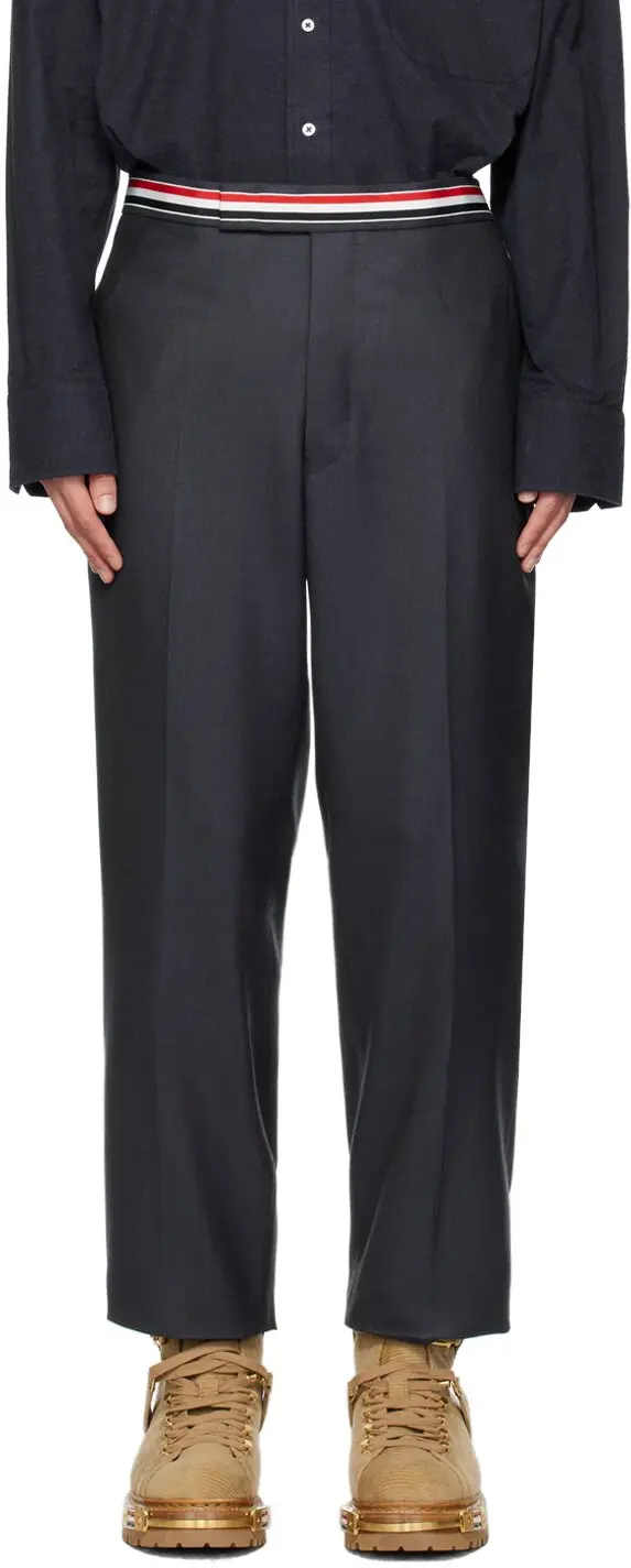Thom Browne Straight-leg Trousers With Rwb Detail