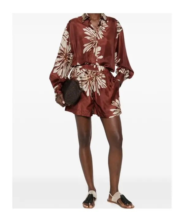 Brunello Cucinelli Floral Printed Shirt - Red