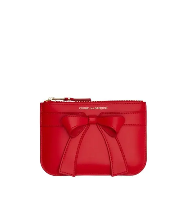 Comme Des Garçons Bow-detail Zip Wallet - Red