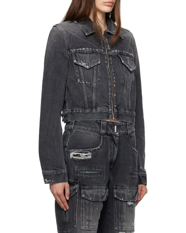 Givenchy Collared Zip-up Denim Jacket