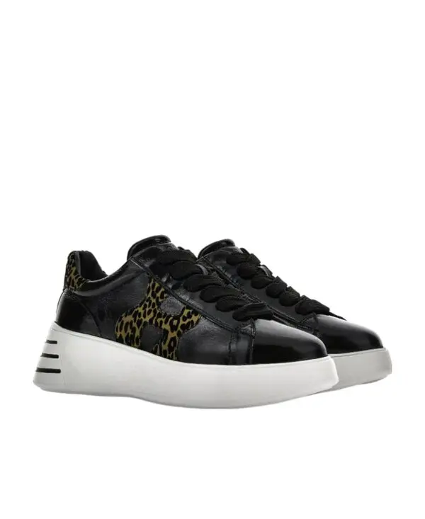 Hogan Rebel Lace-up Sneakers With Animal Print Detail