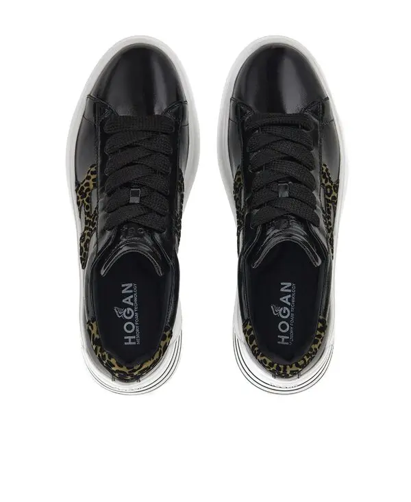 Hogan Rebel Lace-up Sneakers With Animal Print Detail