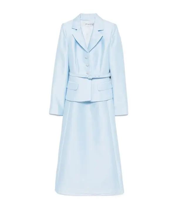 SELF-PORTRAIT Long-sleeved Taffeta Midi Dress
