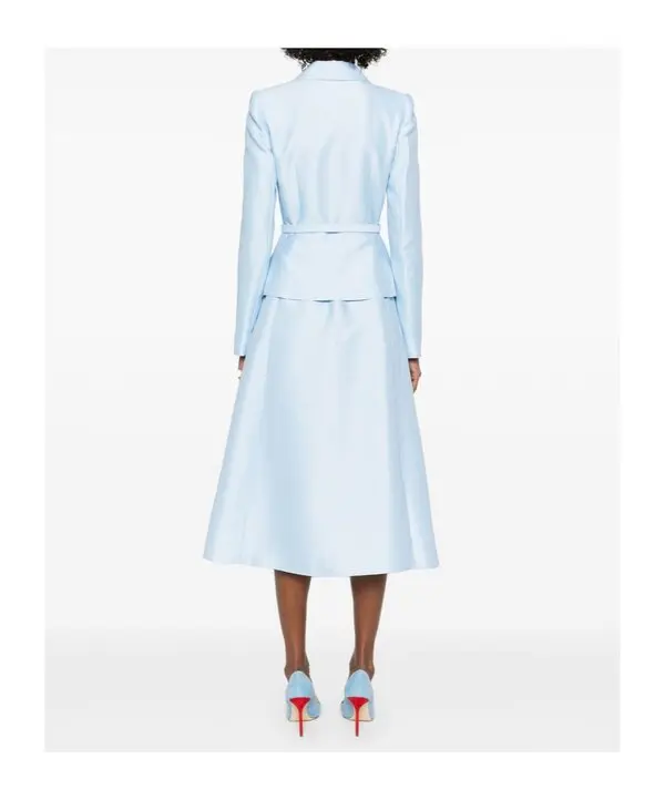 SELF-PORTRAIT Long-sleeved Taffeta Midi Dress
