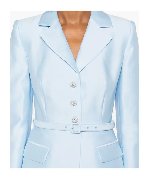 SELF-PORTRAIT Long-sleeved Taffeta Midi Dress