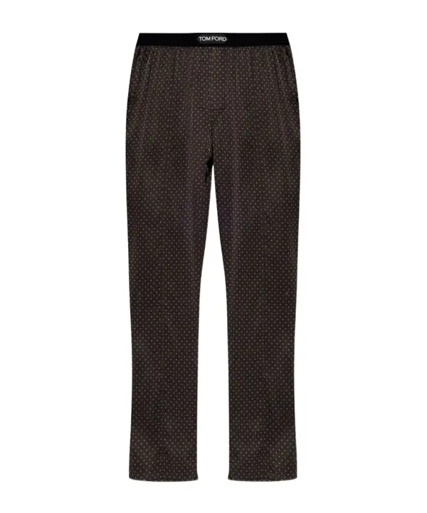TOM FORD Polka-dot Pattern Pyjama Pants - Black