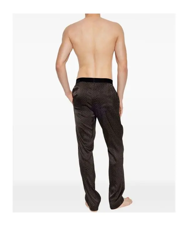 TOM FORD Polka-dot Pattern Pyjama Pants - Black