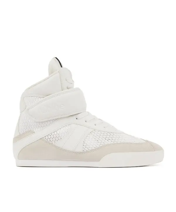 Chloé High-top Lace-up And Velcro Sneakers - Cloud Cream