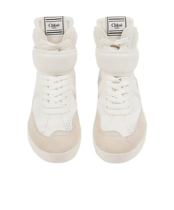 Chloé High-top Lace-up And Velcro Sneakers - Cloud Cream