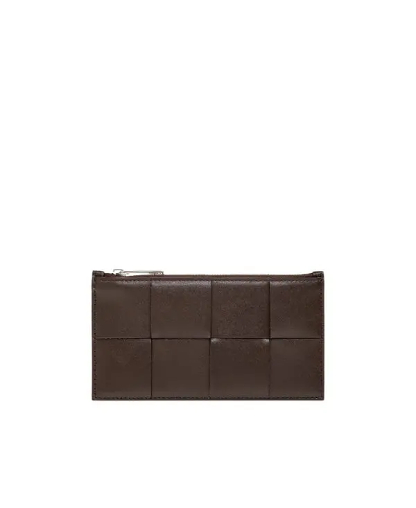 Bottega Veneta Intrecciato Zipped Card Holder - Black