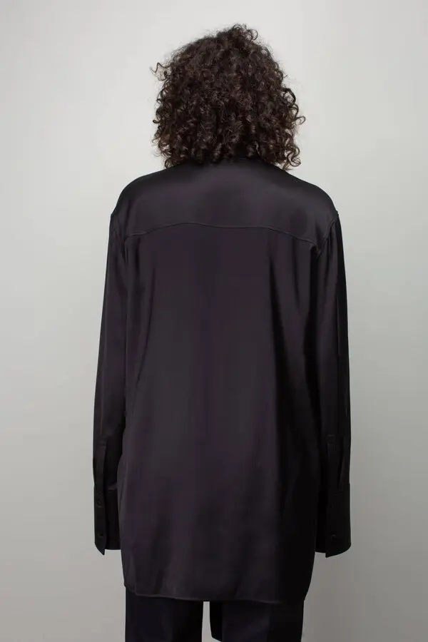 JIL SANDER Friday P.m." Satin Bow Collar Long Sleeve Shirt