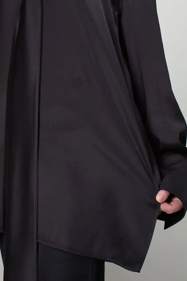 JIL SANDER Friday P.m." Satin Bow Collar Long Sleeve Shirt