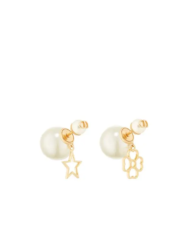 Dior Tribales Earrings With Charm Pendants - White