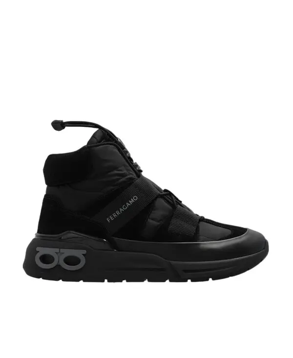 FERRAGAMO High Top Sneakers With Logo Detail
