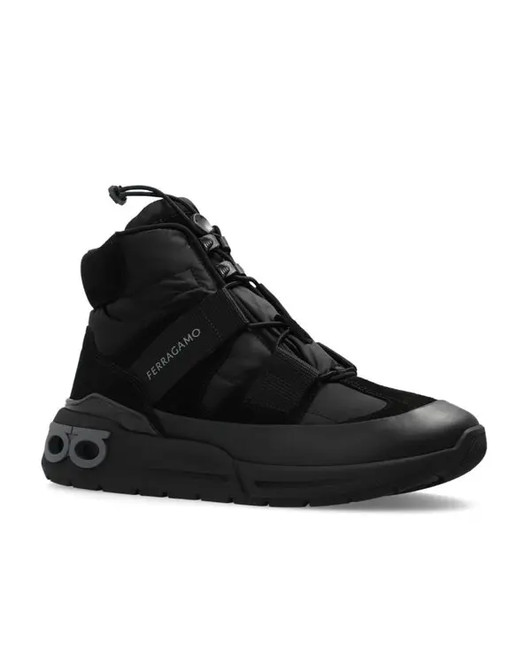 FERRAGAMO High Top Sneakers With Logo Detail