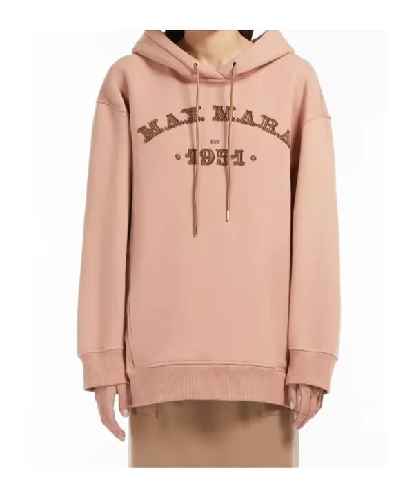 Max Mara Logo Long Hoodie - Pink