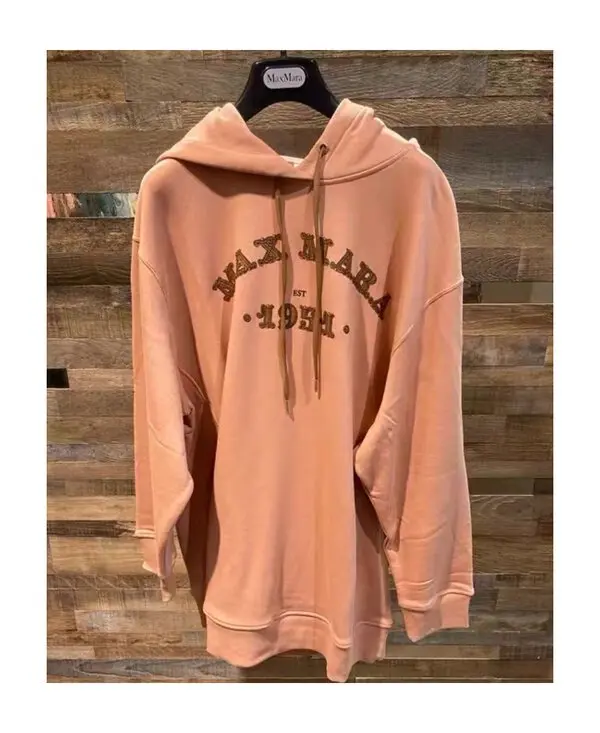 Max Mara Logo Long Hoodie - Pink