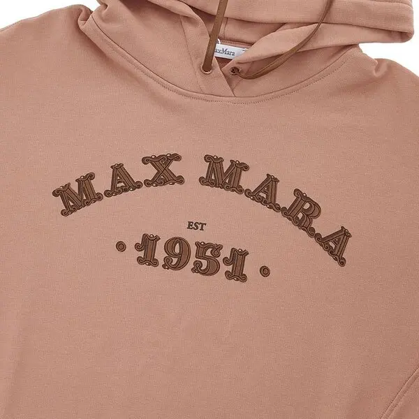 Max Mara Logo Long Hoodie - Pink