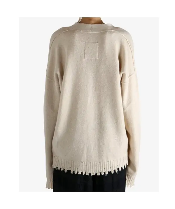 UMA WANG V-neck Distressed Cardigan