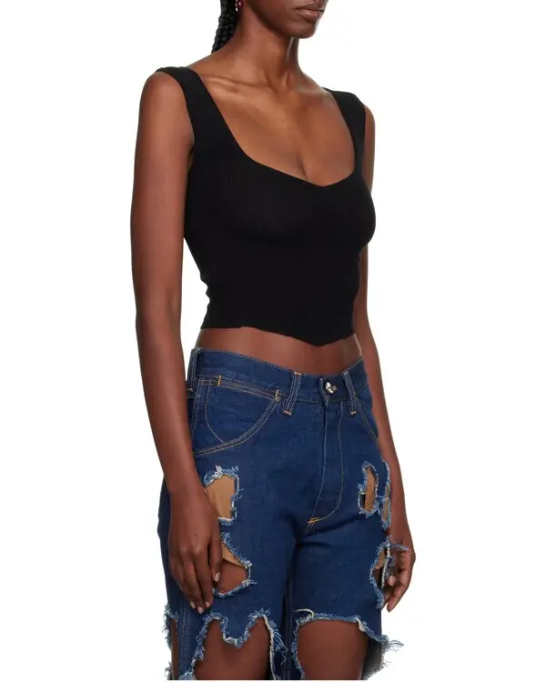 VIVIENNE WESTWOOD Orb Embroidered Ribbed Top