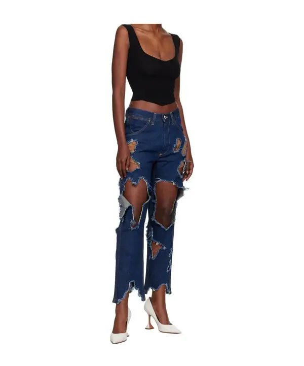 VIVIENNE WESTWOOD Orb Embroidered Ribbed Top