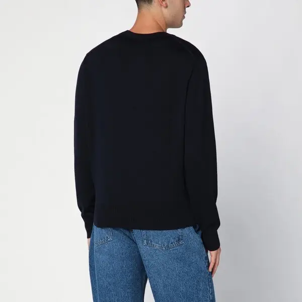 AMI Paris De Coeur Embroidered Knitted Jumper - Black