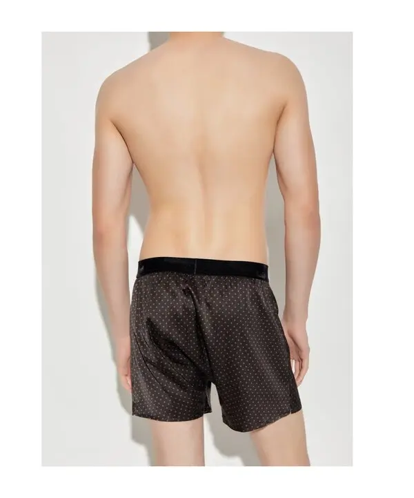 TOM FORD Polka-dot Pattern Silk Boxers - Black
