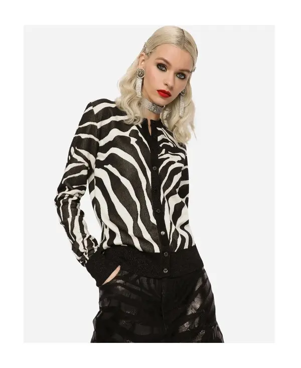 Dolce & Gabbana Zebra Jacquard Cardigan
