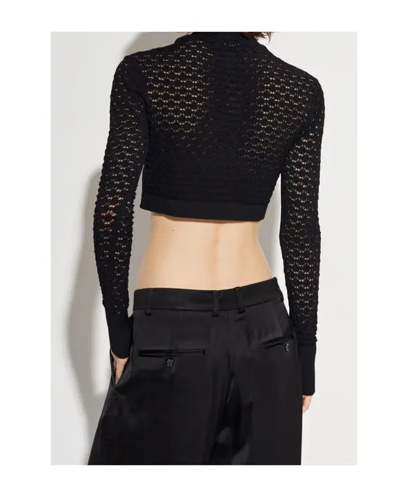 LANVIN Openwork-knit Cropped Cardigan