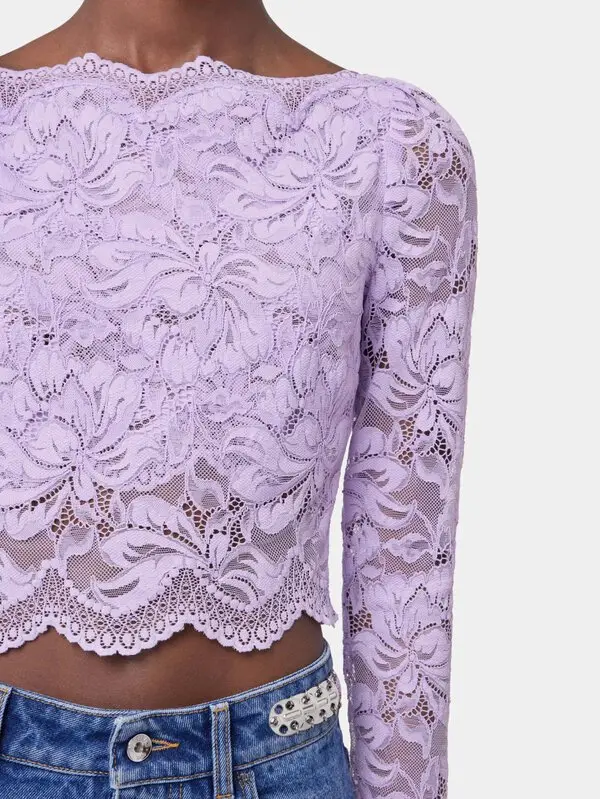 Rabanne Lace Crop Top - Lavander