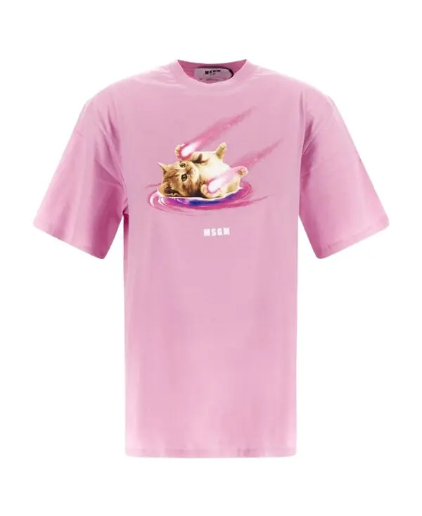 MSGM Graphic Printed Crewneck T-shirt