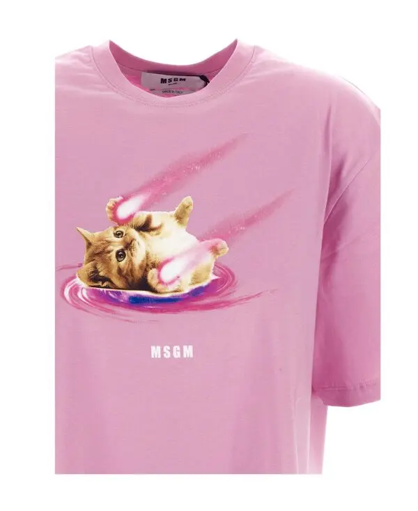 MSGM Graphic Printed Crewneck T-shirt