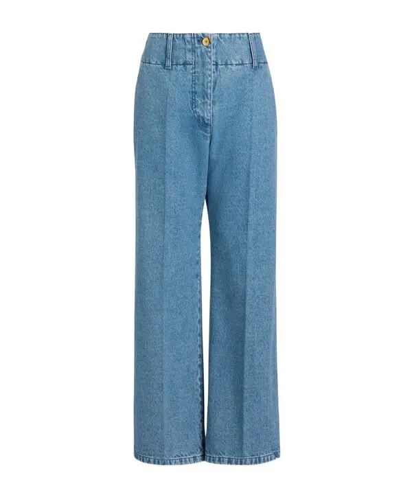 PATOU Wide-leg Jeans In Heritage Wash Cotton Denim
