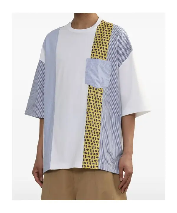 Comme Des Garçons Panelled Paisley-print T-shirt