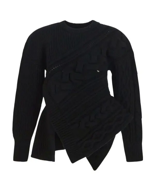 Alexander McQueen Asymmetrical Knitted Crewneck Jumper