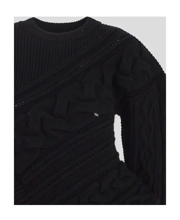 Alexander McQueen Asymmetrical Knitted Crewneck Jumper