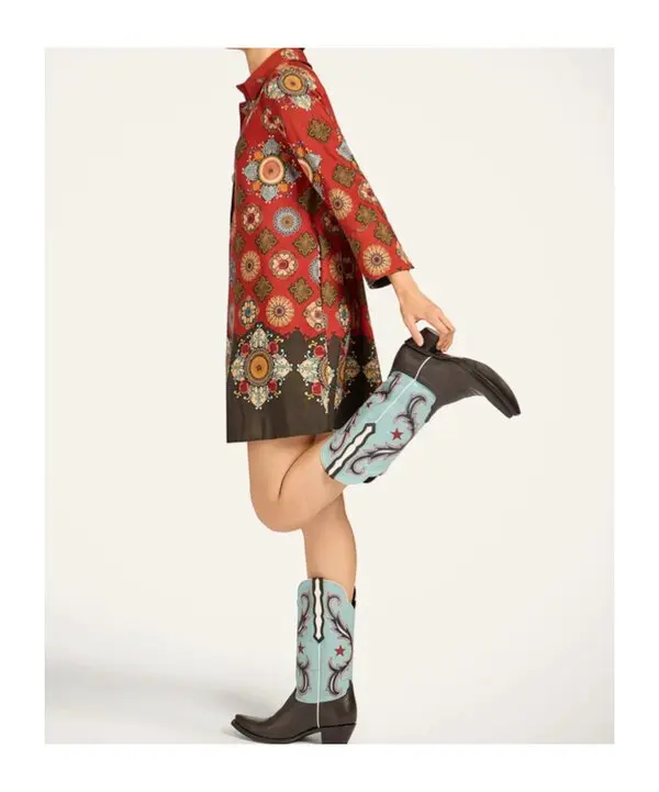 La DoubleJ Geometric Print Mini Day Dress