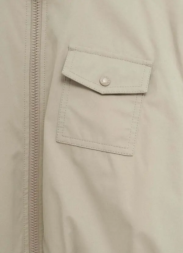 Moncler Long-sleeved Casual Jacket With Zip Closure And Chest Pocket - Sand Beige