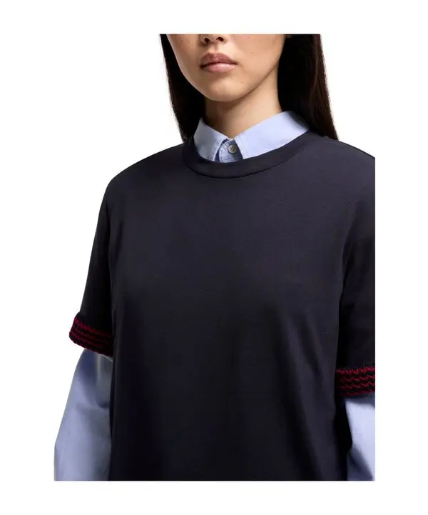 Moncler Logo Patch Crewneck T-shirt - Navy Blue