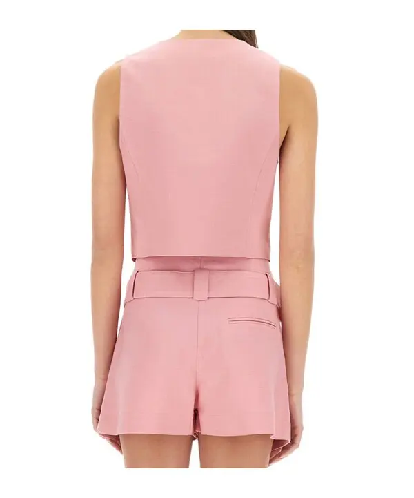 MSGM V-neck Buttoned Waistcoat - Pink