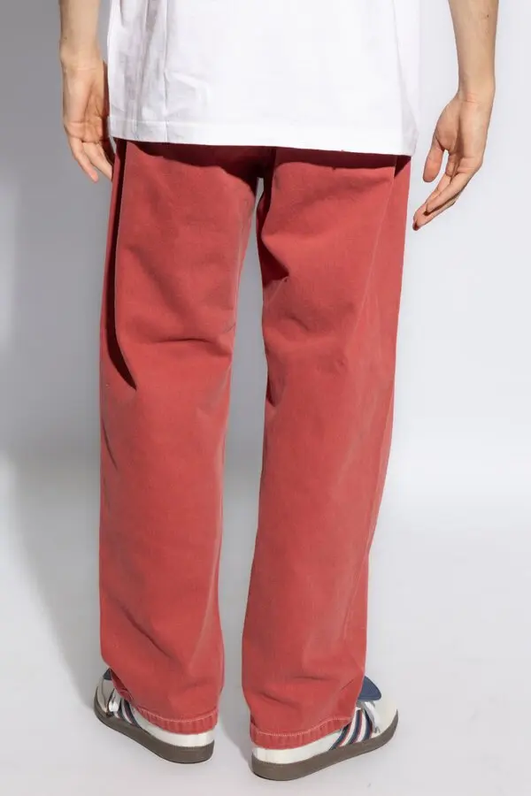 Carhartt Work In Progress Landon Logo-patch Tape Jeans - Red