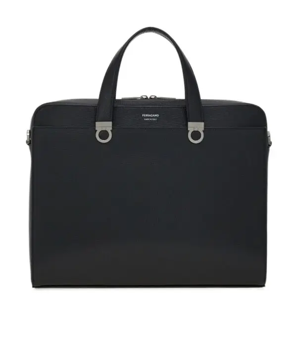 FERRAGAMO Gancini Briefcase - Black