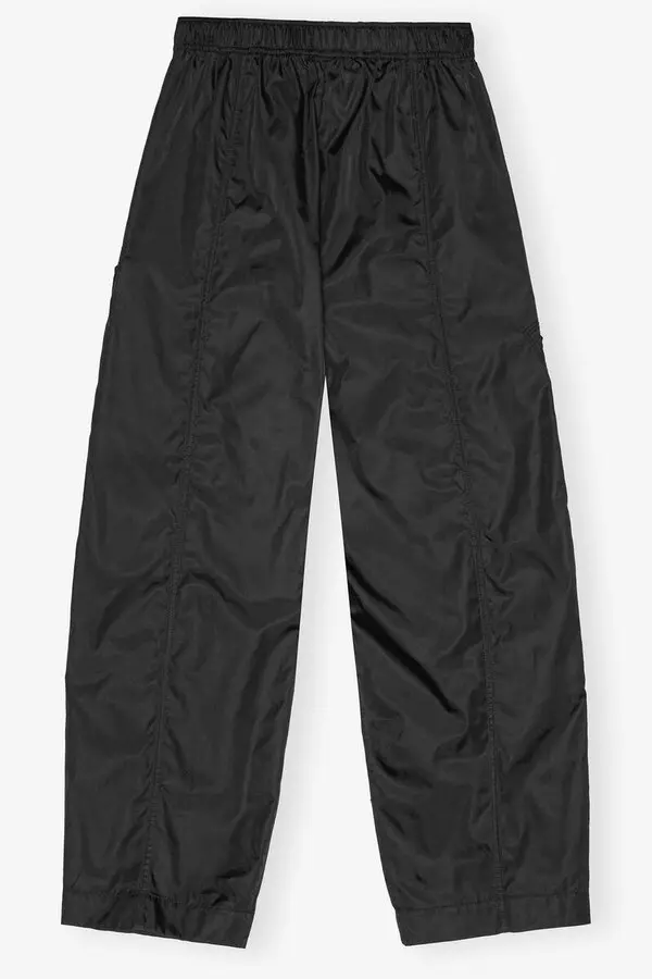 GANNI Elasticated Drawstring Waistband Trousers - Black