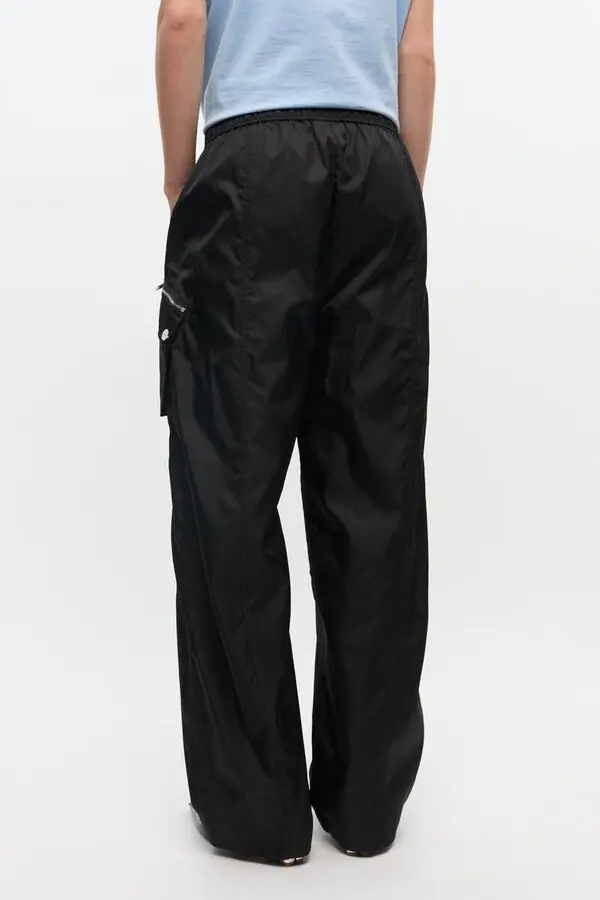 GANNI Elasticated Drawstring Waistband Trousers - Black