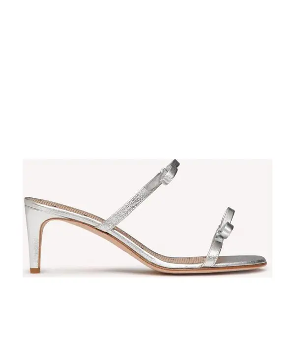 Red Valentino Silver Bow Embellished Sandals