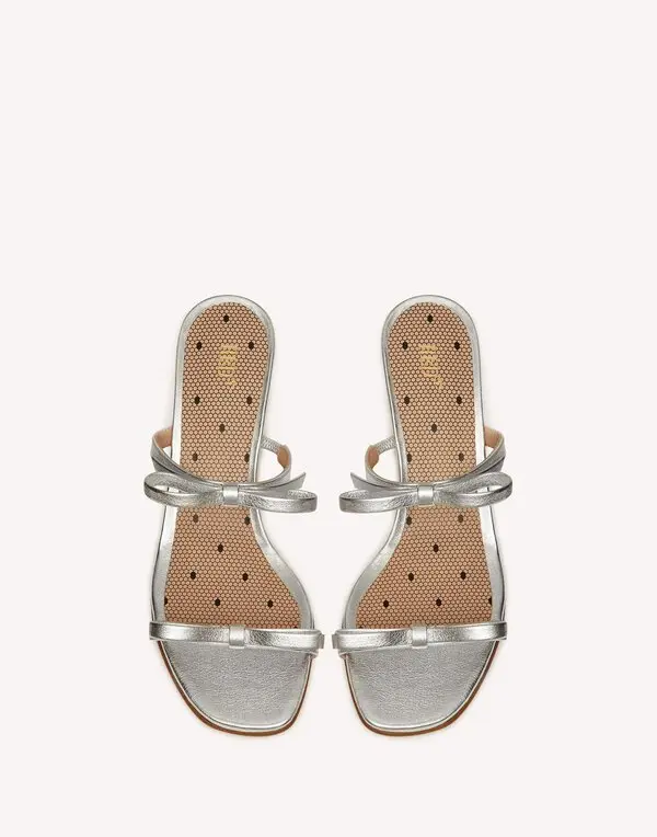 Red Valentino Silver Bow Embellished Sandals