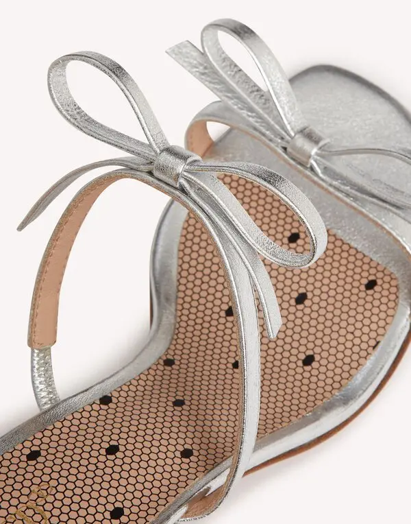 Red Valentino Silver Bow Embellished Sandals