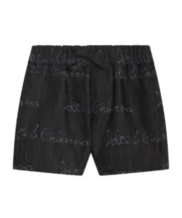 Dolce & Gabbana Printed Elasticated Waist Shorts - Black