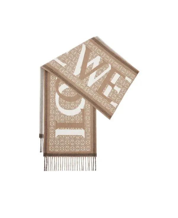 Loewe Love Jacquard Fringed Scarf
